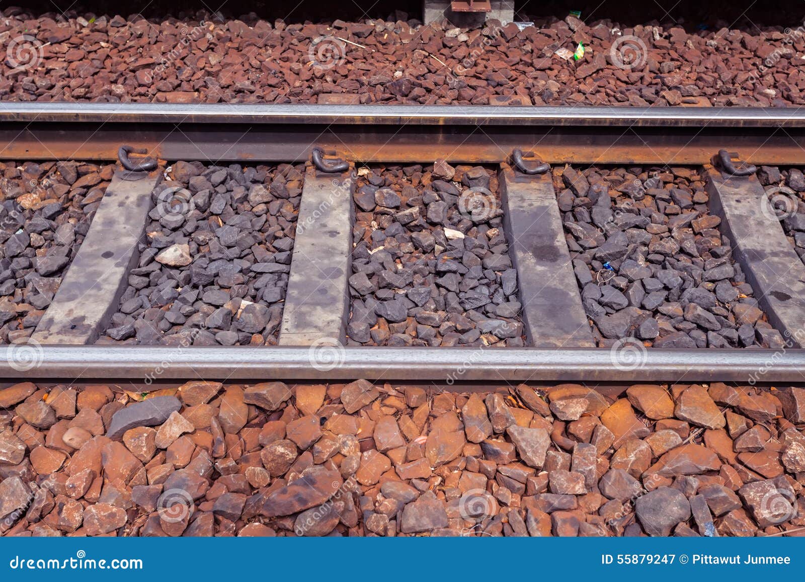 Close Up the Rusted Train Tracks Stock Image - Image of gravel ...