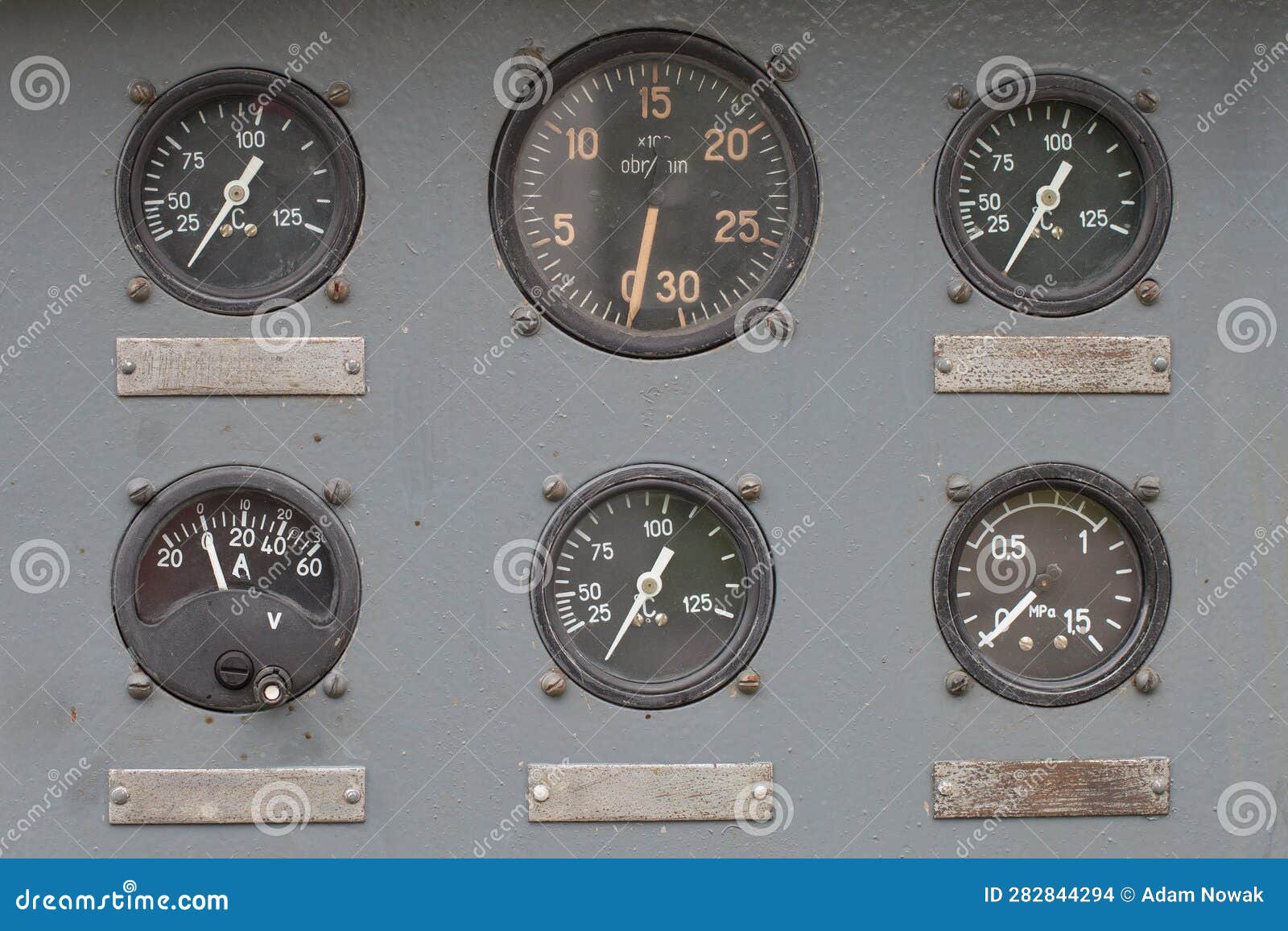 Close Up Rustic Control Panel of Old Machine Stock Photo - Image of ...