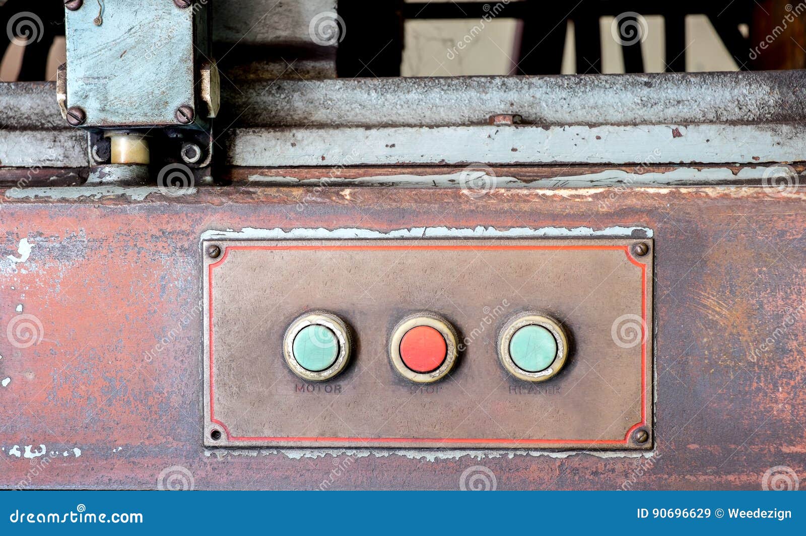 Close Up Rustic Control Panel of Old Machine,grunge Object Stock Image ...
