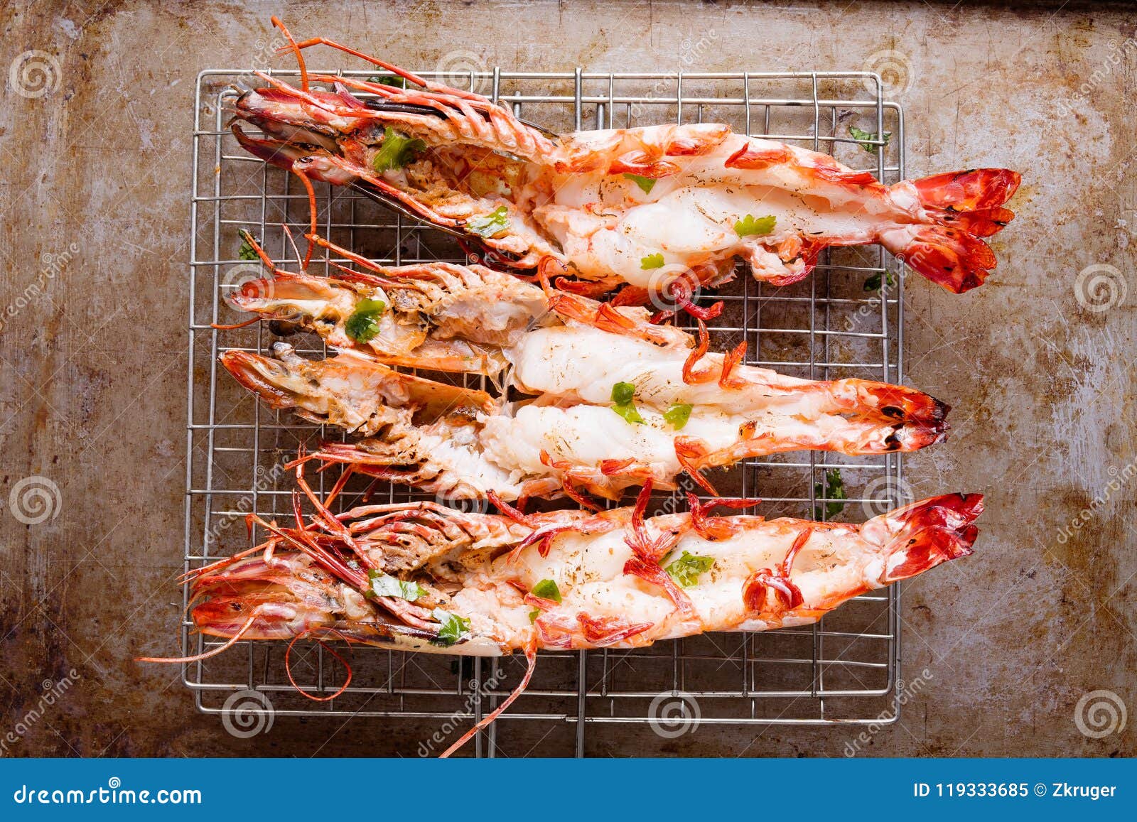 Rustic grilled jumbo prawn stock image. Image of shellfish - 119333685