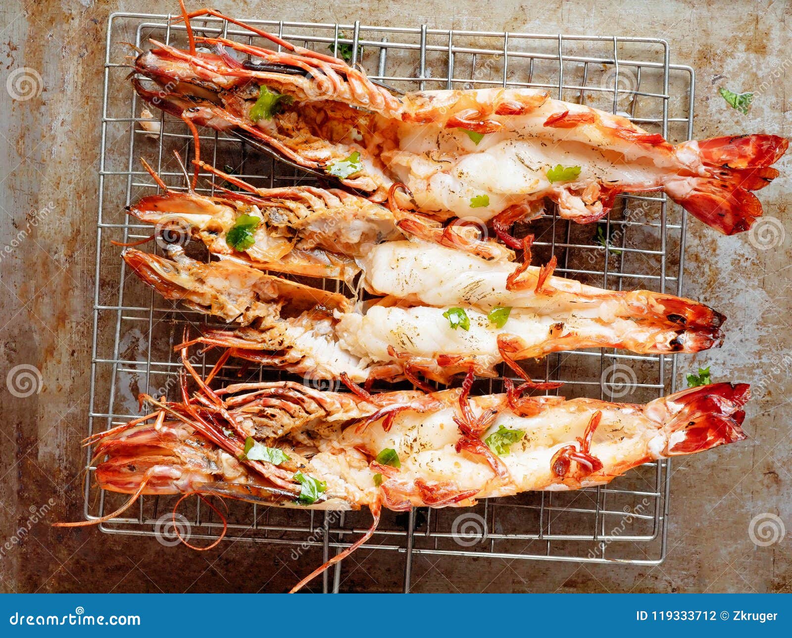 Rustic grilled jumbo prawn stock photo. Image of horizontal - 119333712