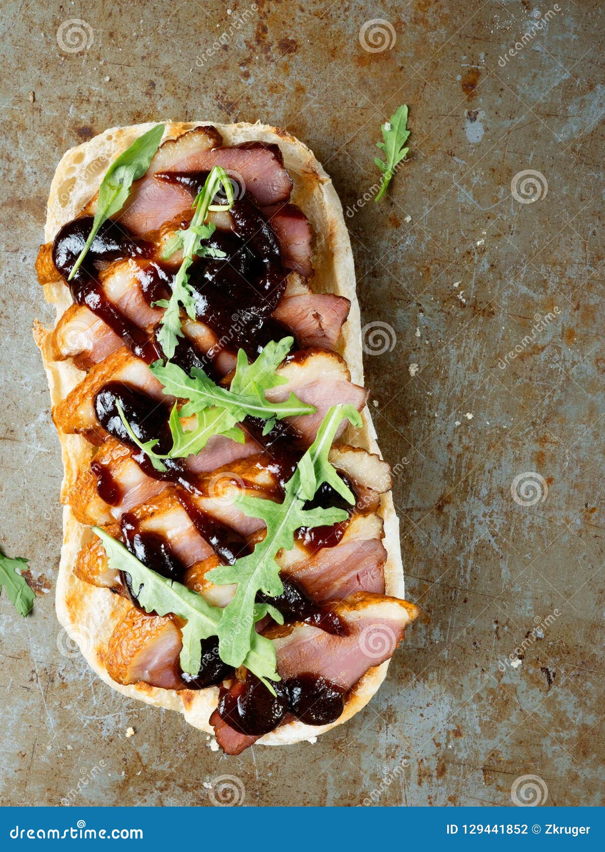 Rustic Juicy Pink Duck Sandwich Stock Photo - Image of sandwich, meal ...