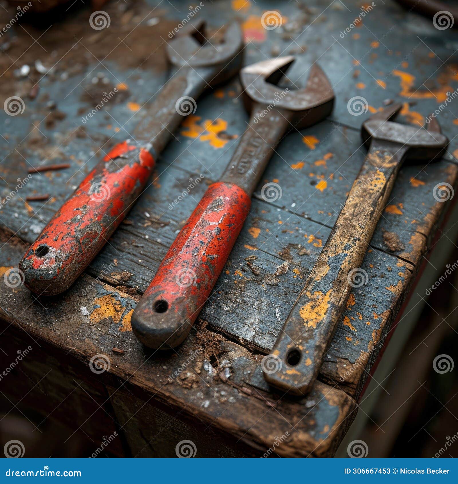 Close-Up of Rustic Tools, Worn and Rustic Details of Tools. Stock ...