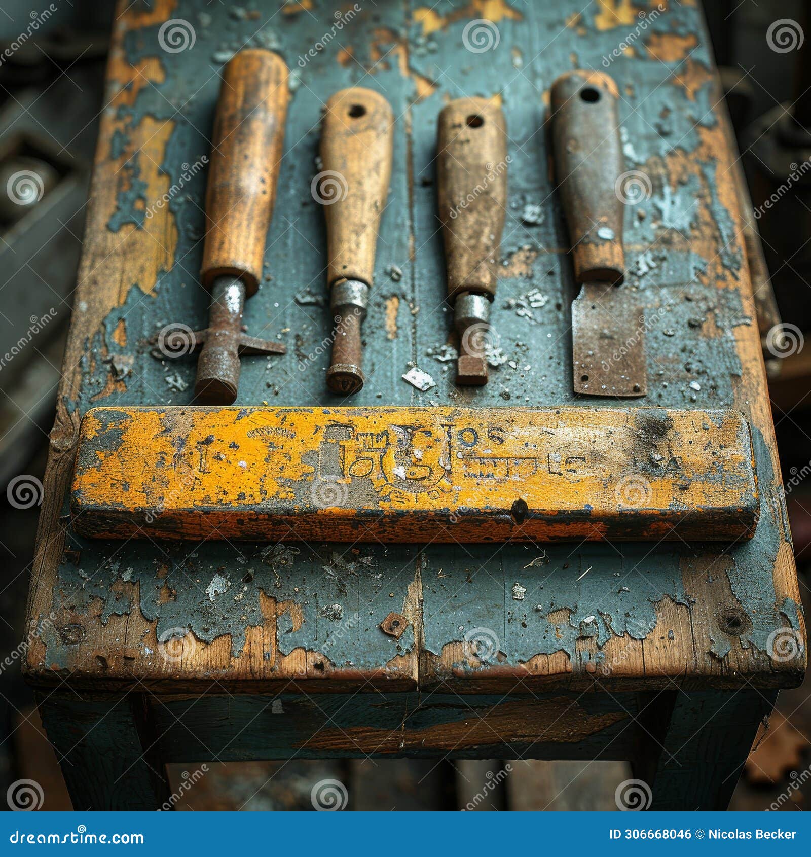 Close-Up of Rustic Tools, Worn and Rustic Details of Tools. Stock ...