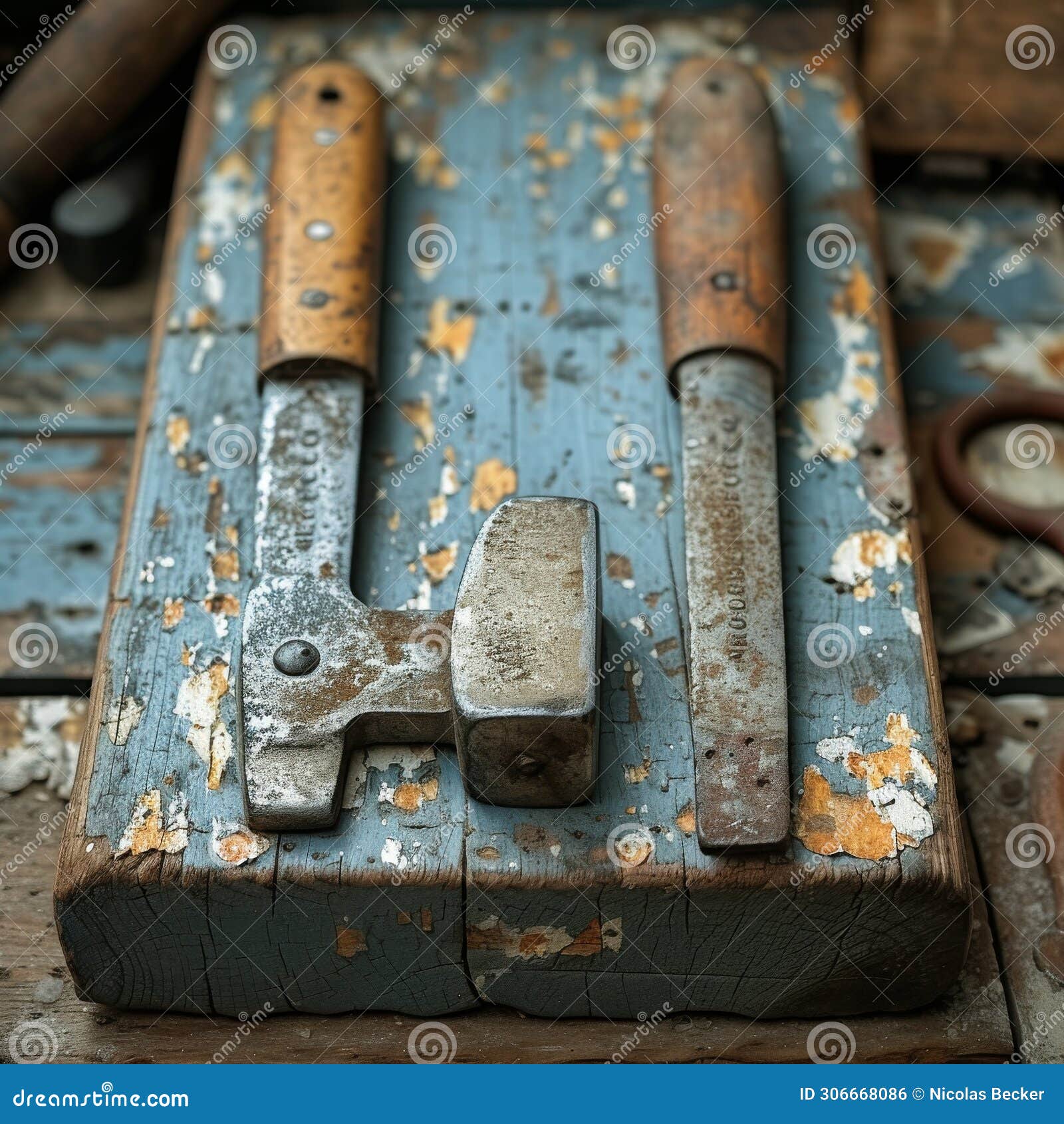 Close-Up of Rustic Tools, Worn and Rustic Details of Tools. Stock ...