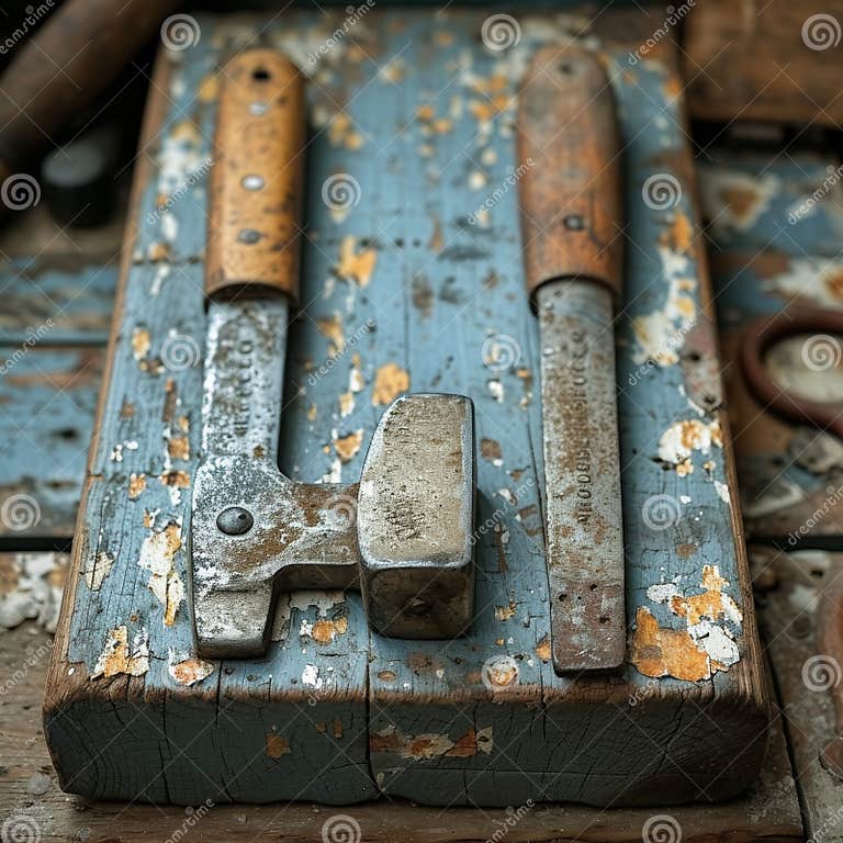 Close-Up of Rustic Tools, Worn and Rustic Details of Tools. Stock ...