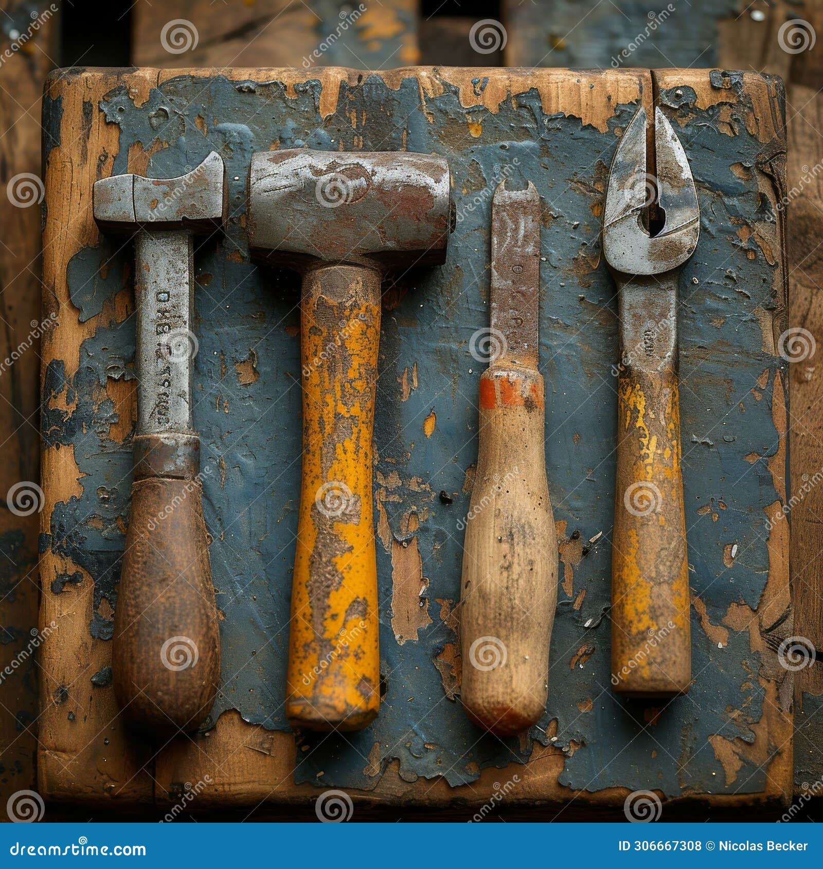 Close-Up of Rustic Tools, Worn and Rustic Details of Tools. Stock ...