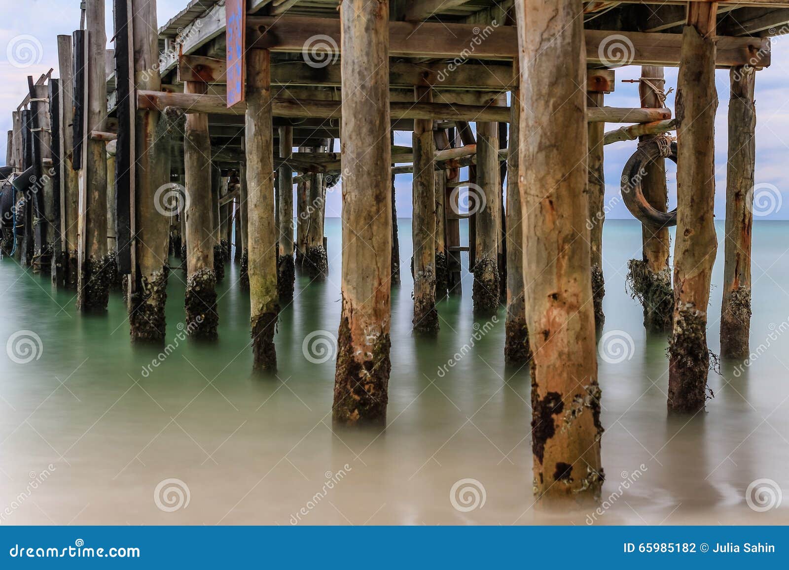Close Up of Rustic Wooden Jetty in the Sea Stock Photo - Image of ...