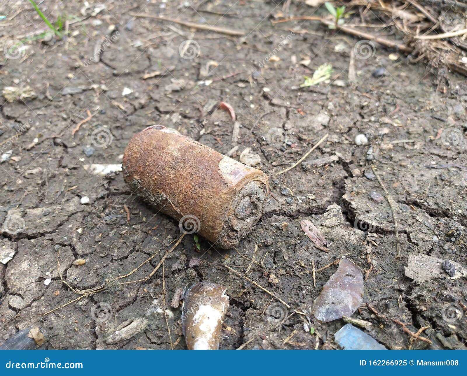 Rusty Battery on the Ground Stock Image - Image of natural, brown ...