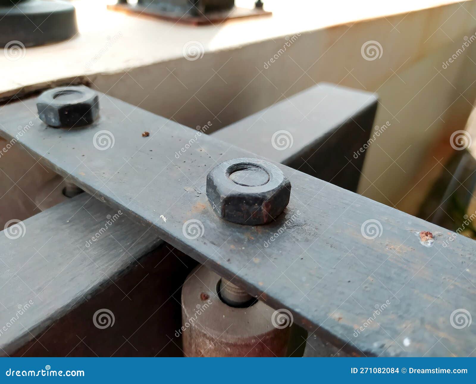 Big Old Rusty Black Iron Bells Hanging In A Row Outside In Buddhist ...