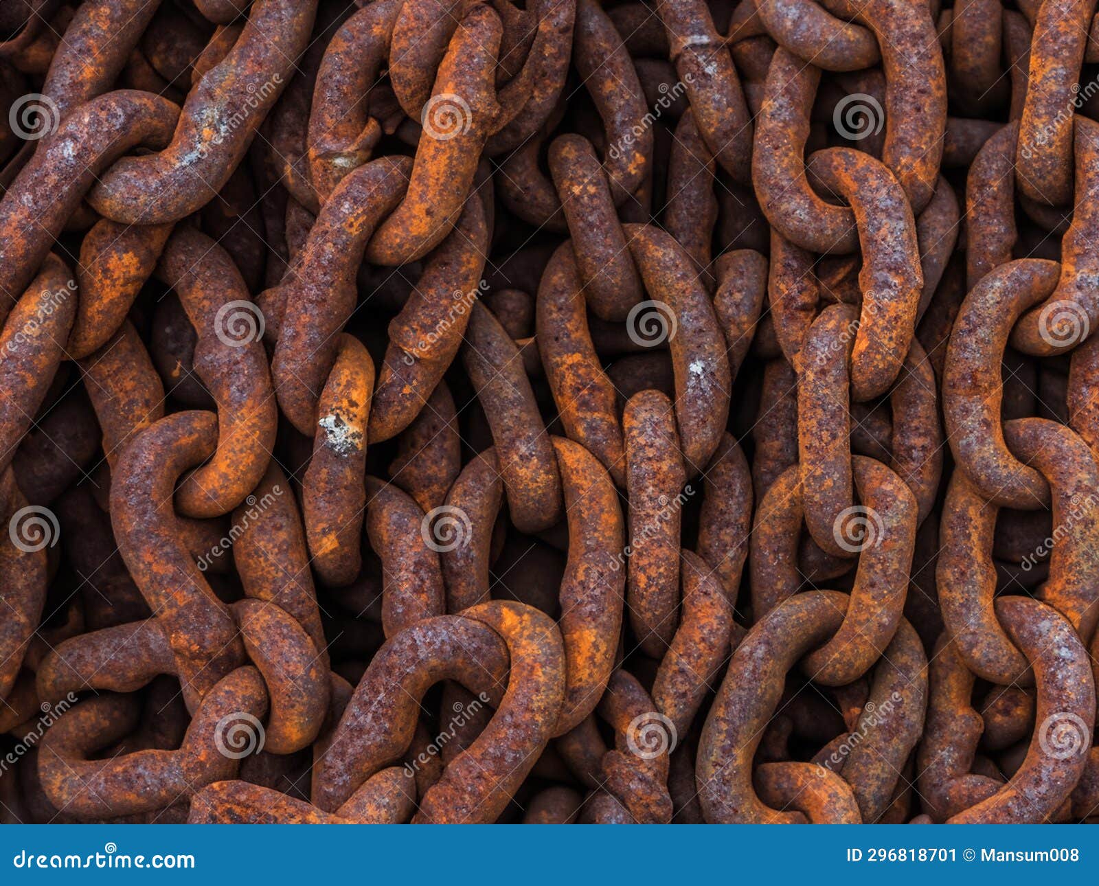 Rusty chain on the wall stock image. Image of strong - 296818701