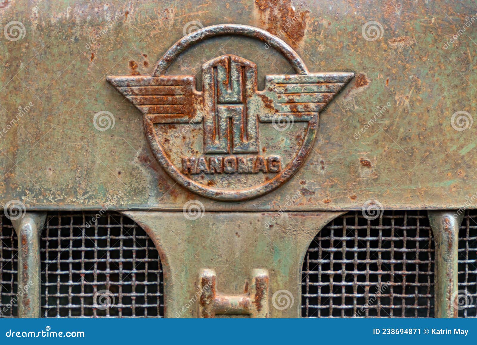 Close-up of Rusty Emblem on Hanomag Brand Tractor Editorial Photo ...