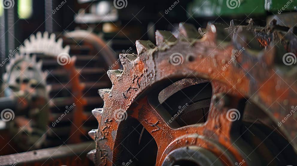 A Close Up of a Rusty Gear Wheel on a Machine Stock Photo - Image of ...