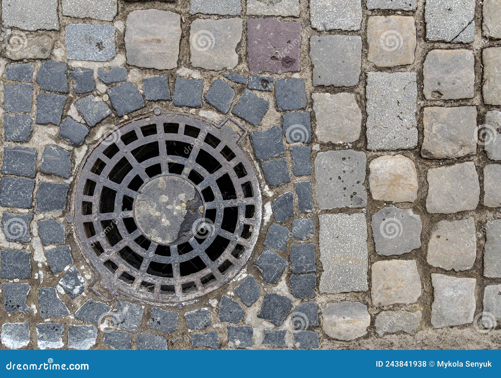 Close Up of Rusty Iron Grate on the Road. Stock Photo - Image of sewer ...