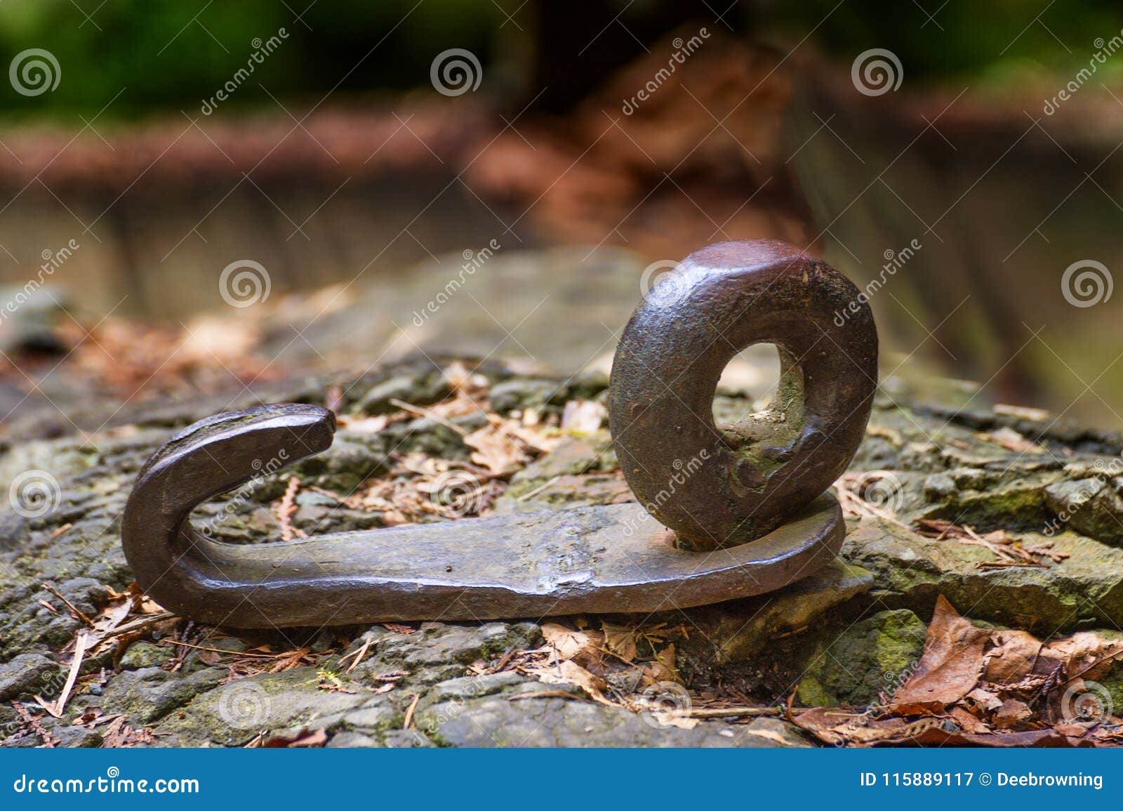 Close Up of an Iron Hook Embedded in a Rock Stock Image - Image of ...