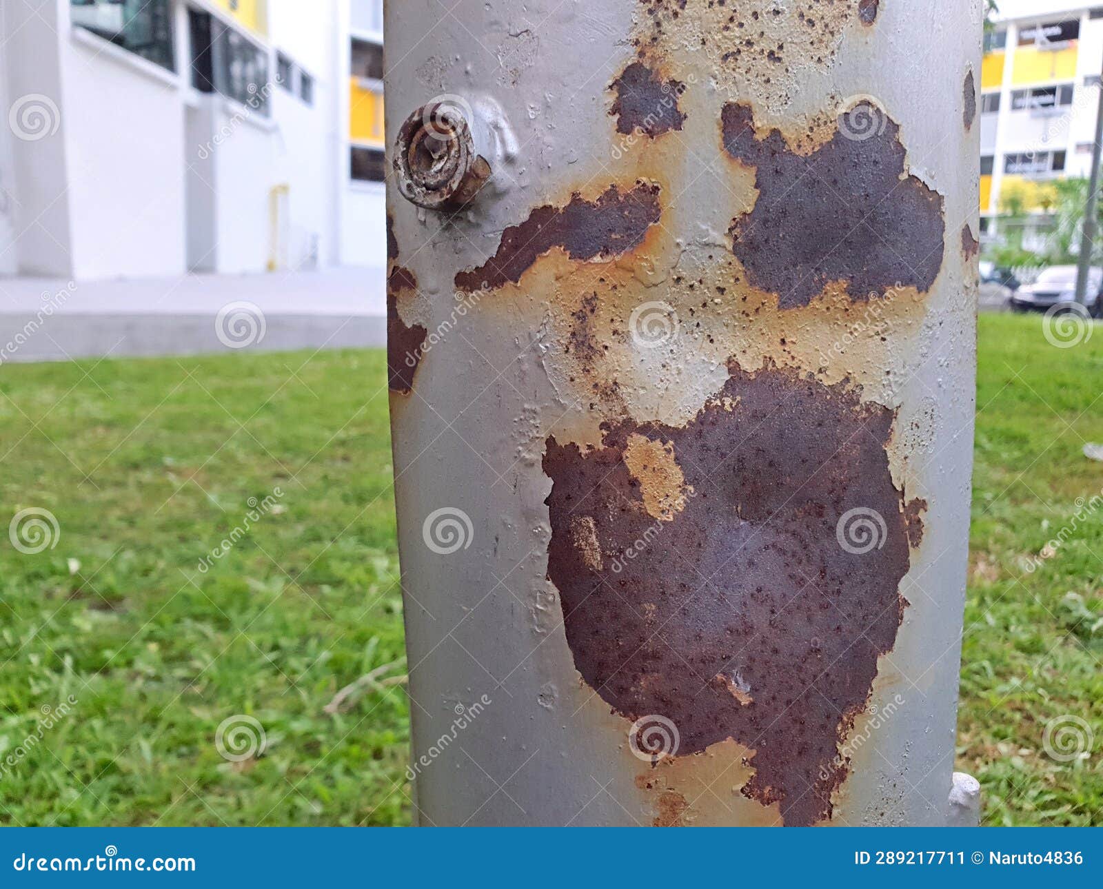 Close Up of Rusty Lamp Post Stock Image - Image of keyhole, damage ...
