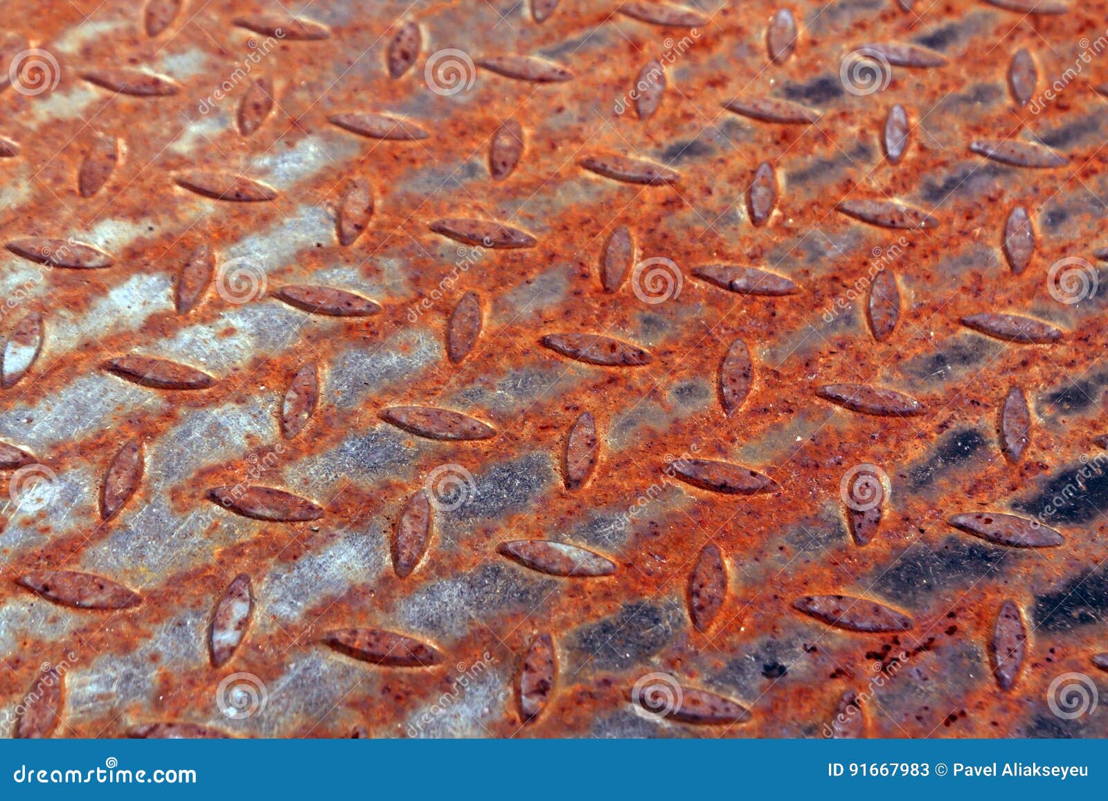 Close-up of Rusty Metal Floor Pattern with Blur Effect. Stock Image ...