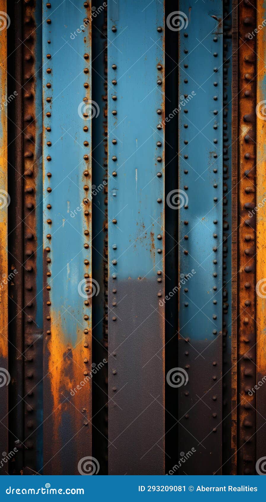 A Close Up of a Rusty Metal Structure with Rivets Stock Illustration ...