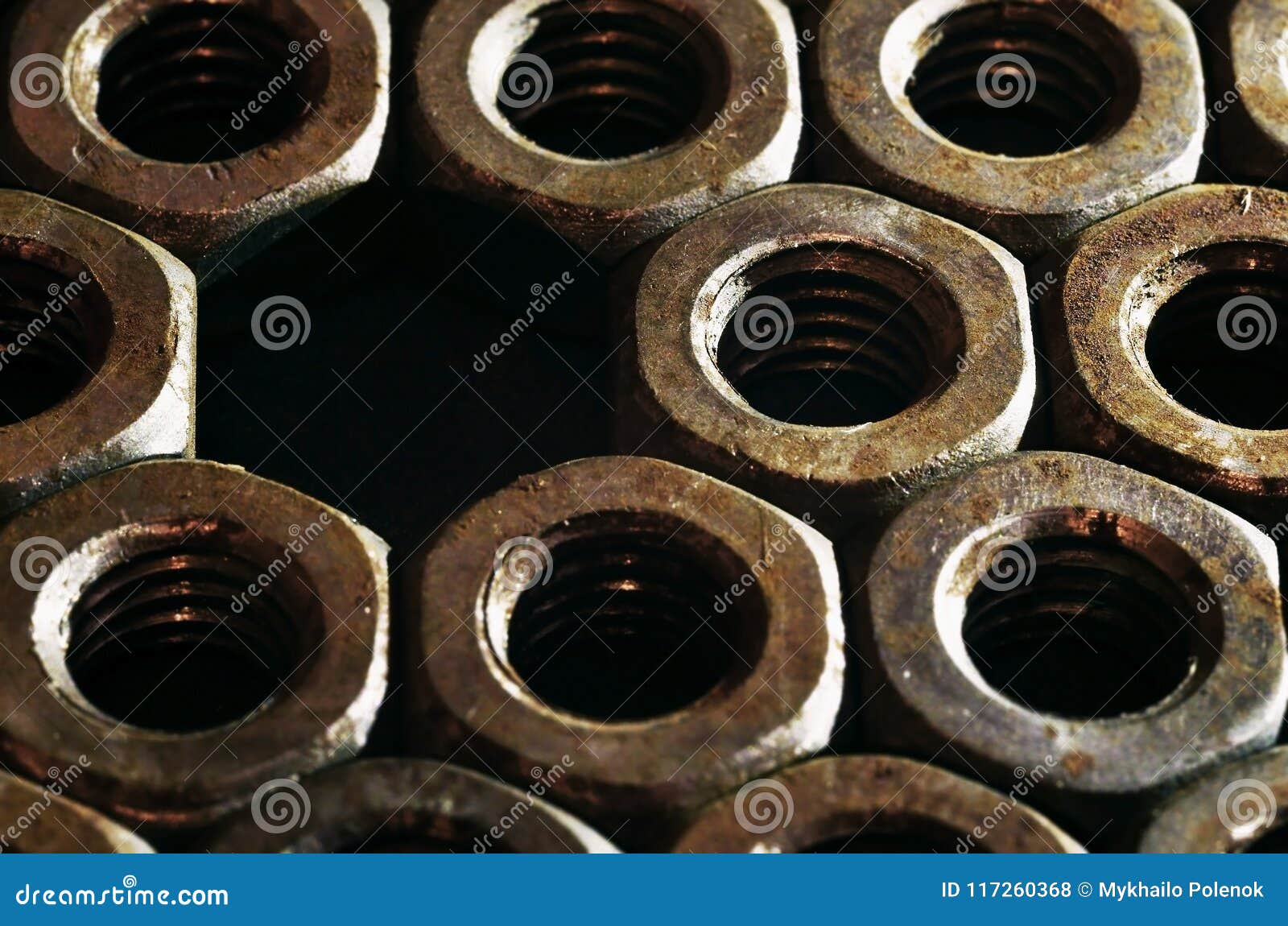 Close-up of rusty nuts stock photo. Image of macro, corroded - 117260368