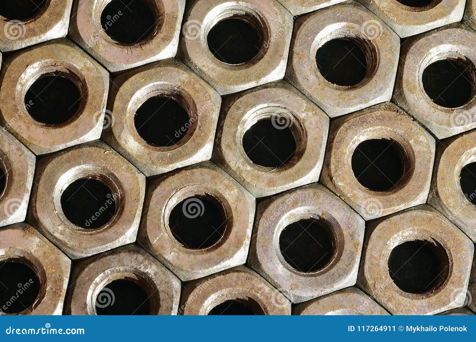 Close-up of rusty nuts stock image. Image of item, industrial - 117264911