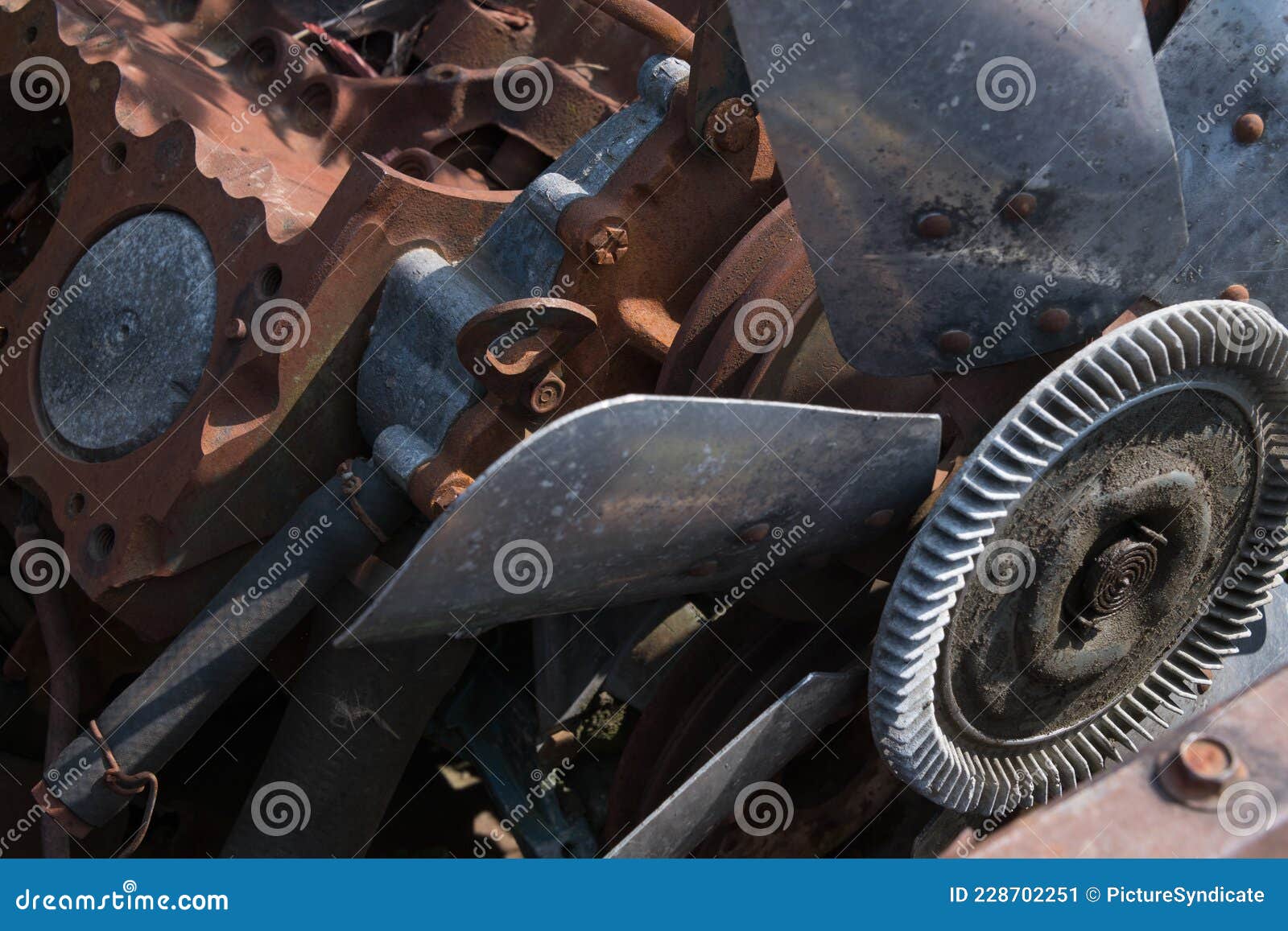 Close-up of Rusty Old Car Engine with a Big Ventilator Stock Image ...