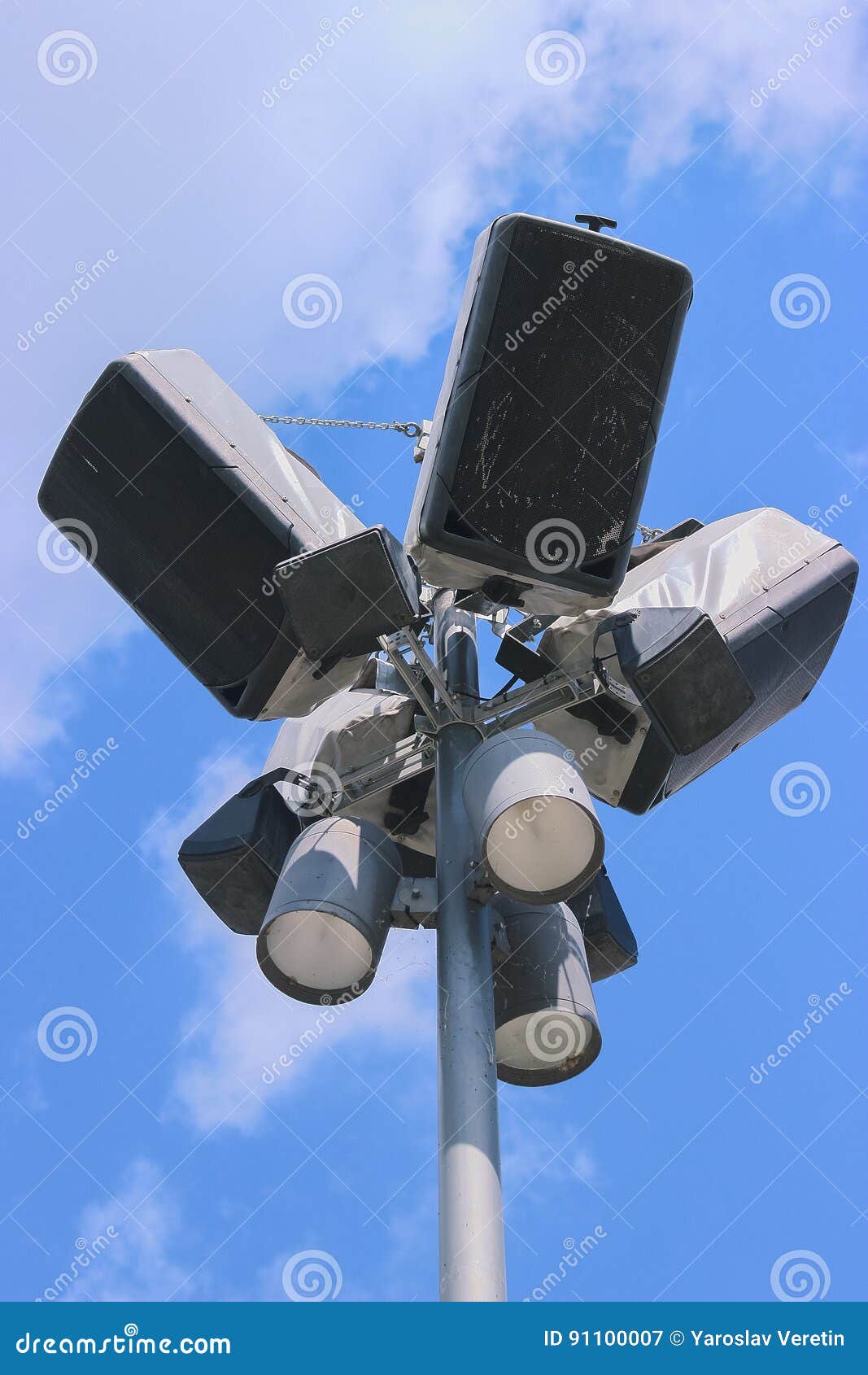 Close-up on a Rusty Pole and Luminaire Ring Stock Image - Image of ...