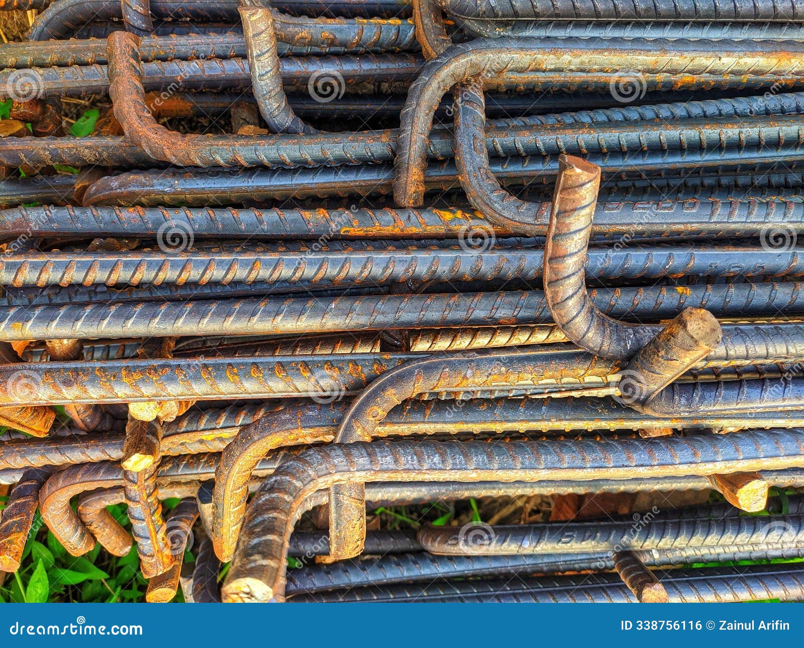 Close-up of Rusty Steel Reinforcement Structural Steel Bars from a ...