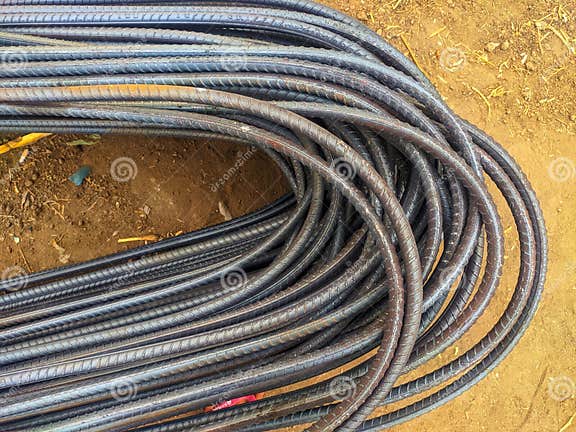 Close-up of Rusty Steel Reinforcement Structural Steel Bars from a ...