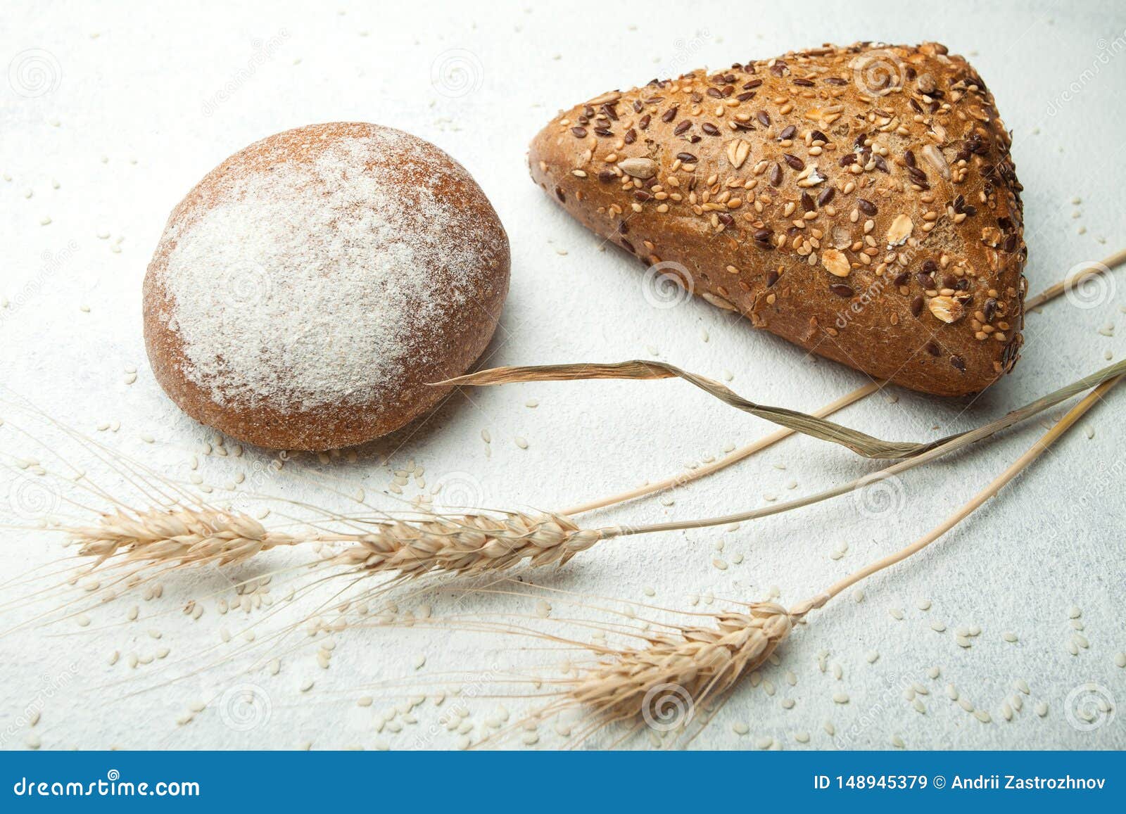 Close-up, Rye-wheat Whole-wheat Bread on a White Background Stock Image ...