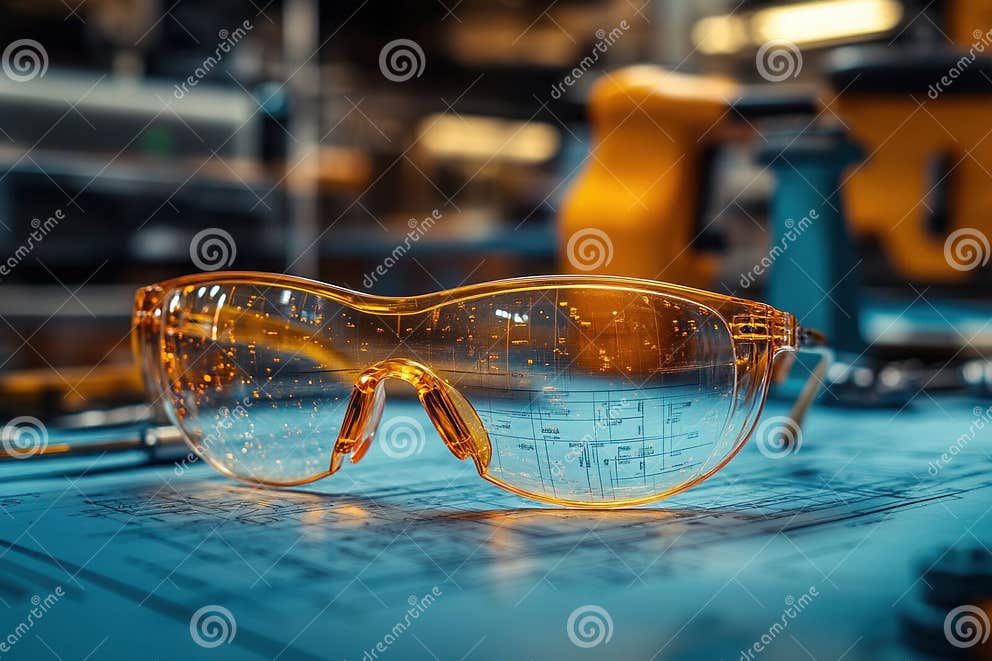 Close-up of Safety Goggles on a Workbench in a Workshop Stock Image ...