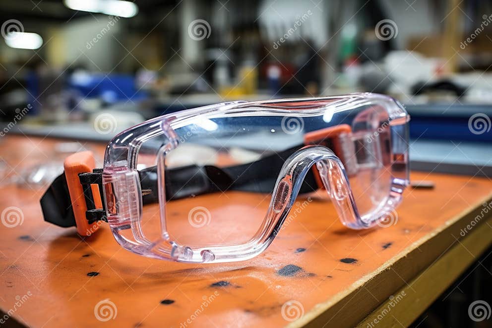 Close-up of Safety Goggles on a Workshop Table Stock Image - Image of ...