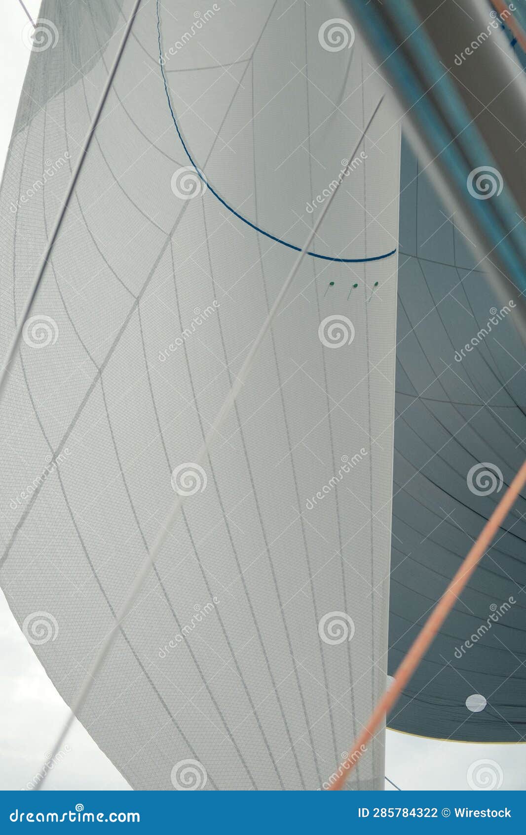 Close-up of a Sailboat Mast and Jib Stock Photo - Image of wind ...