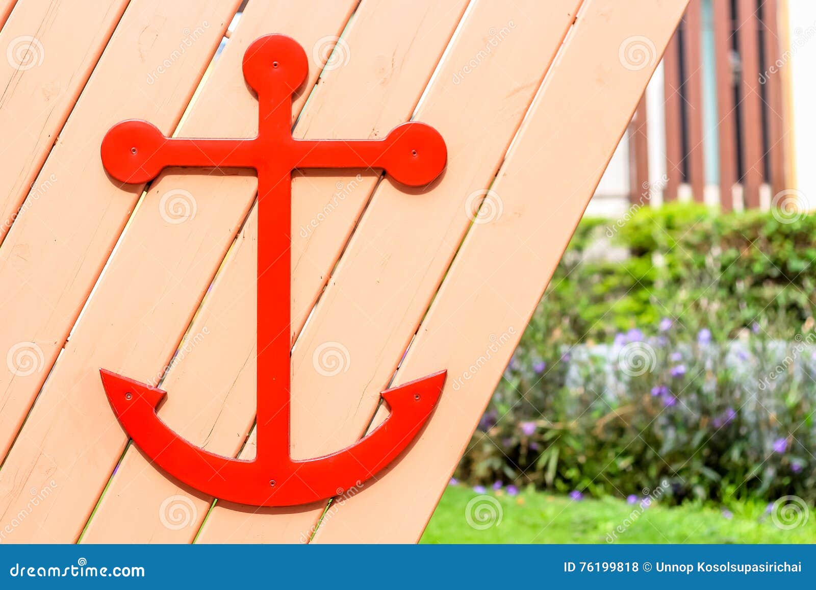 Close Up Sailor Symbol on the Wooden Wall Stock Photo - Image of ...