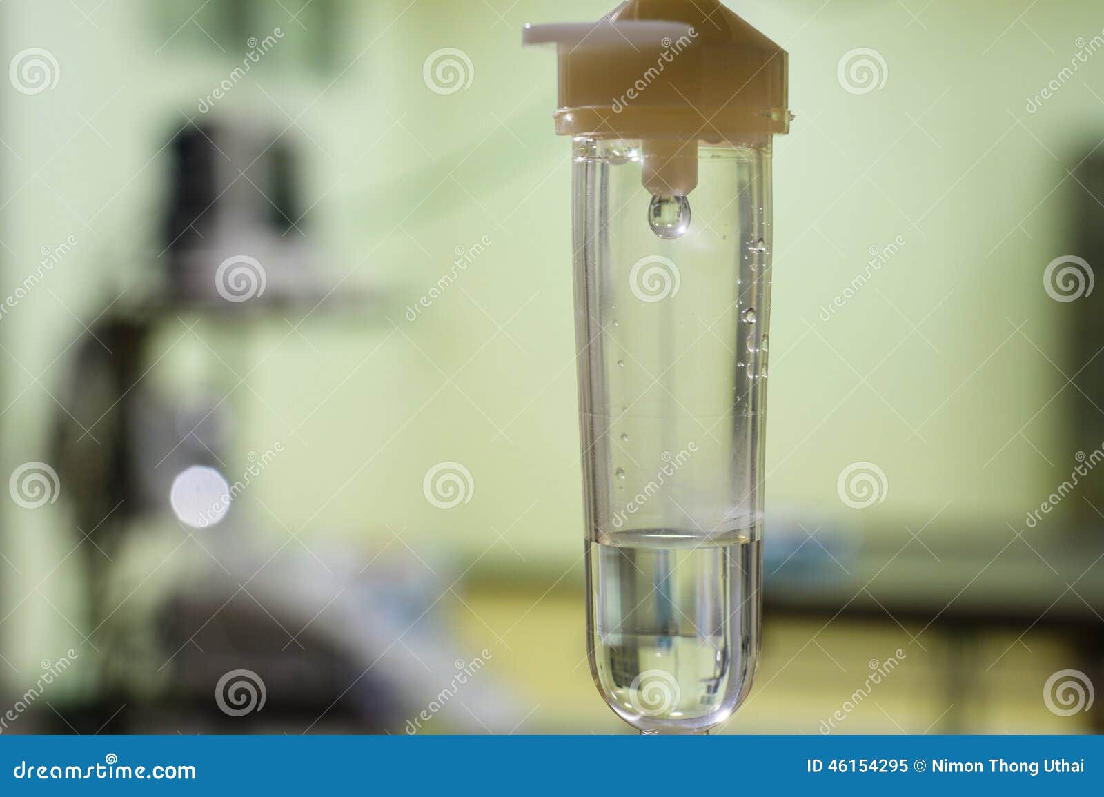 Close Up Saline Solution Drip For Patient And Infusion Pump In H ...