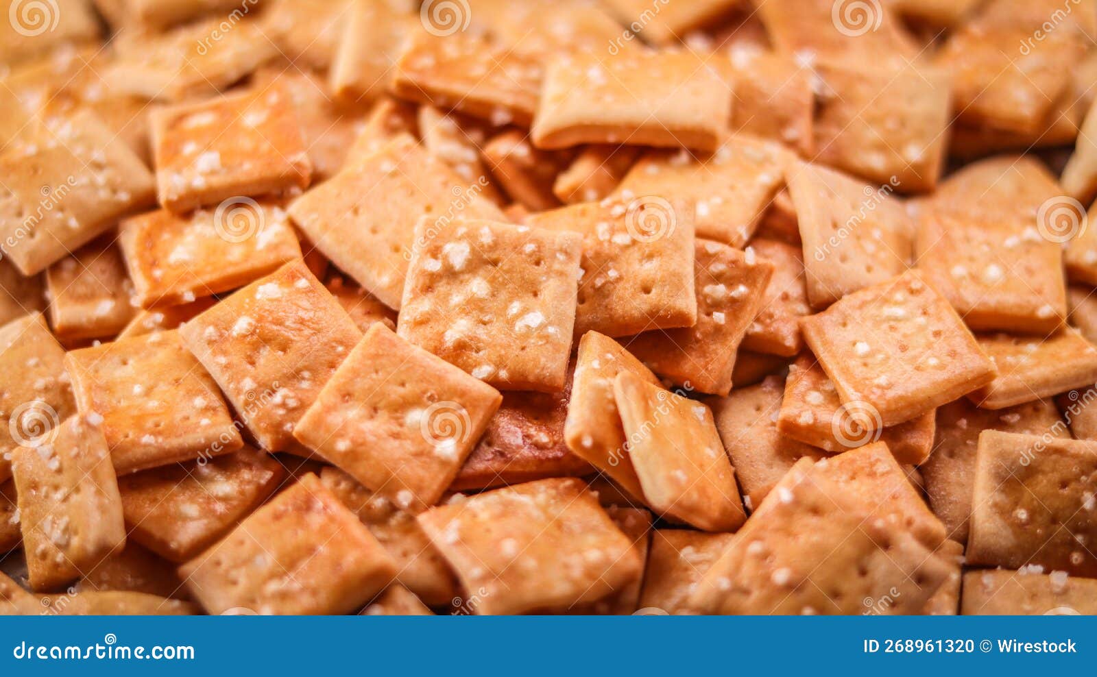 Close up of salty crackers stock photo. Image of snack - 268961320