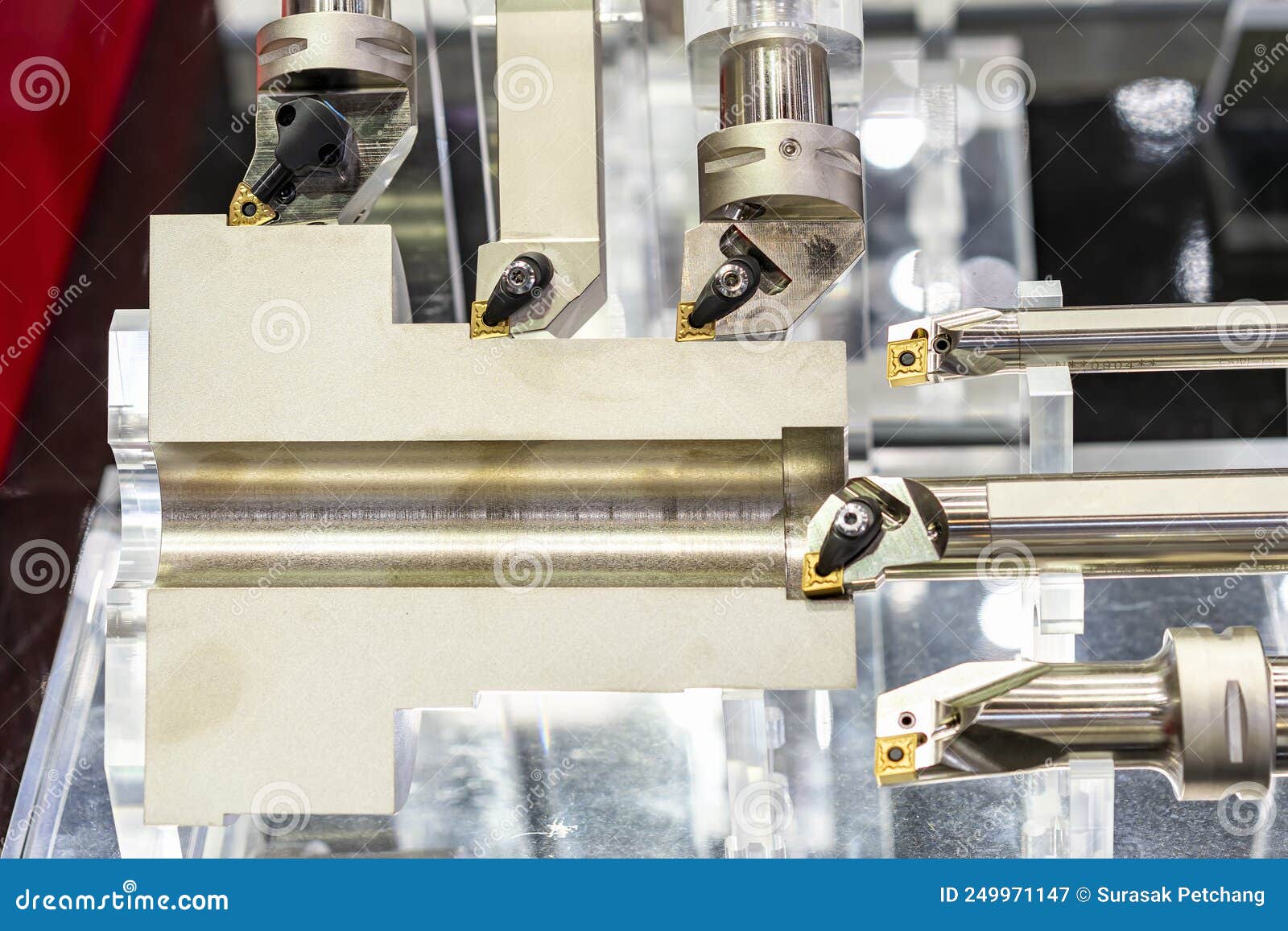 Close Up Sample Cutting Tools and Workpiece Show Function or How To Use ...