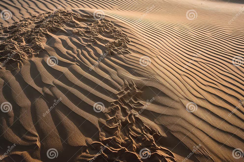 Close-up of Sand Dune with Intricate Patterns and Textures Stock ...