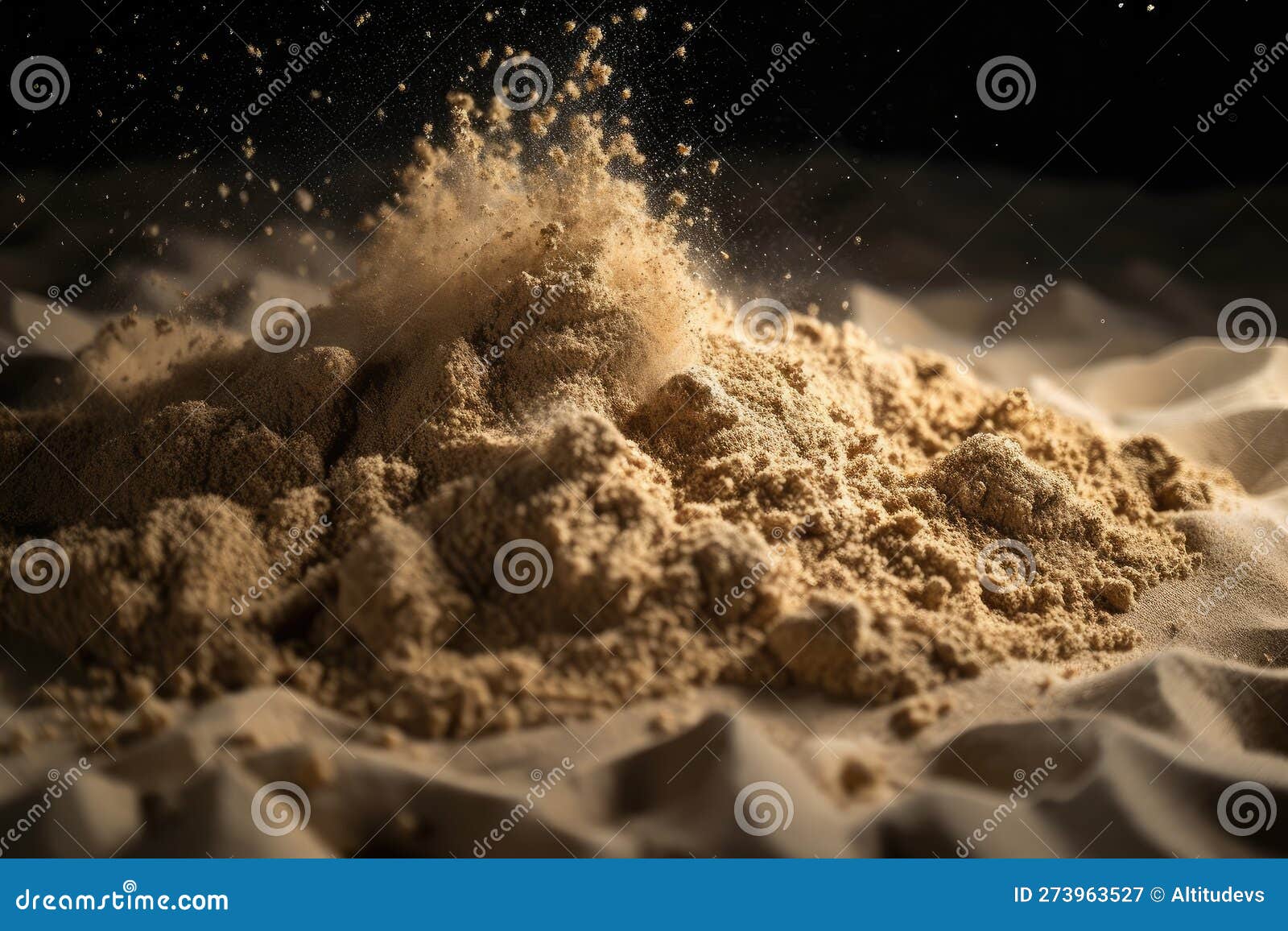 Close-up of Sand Explosion, with Individual Grains of Sand Visible ...