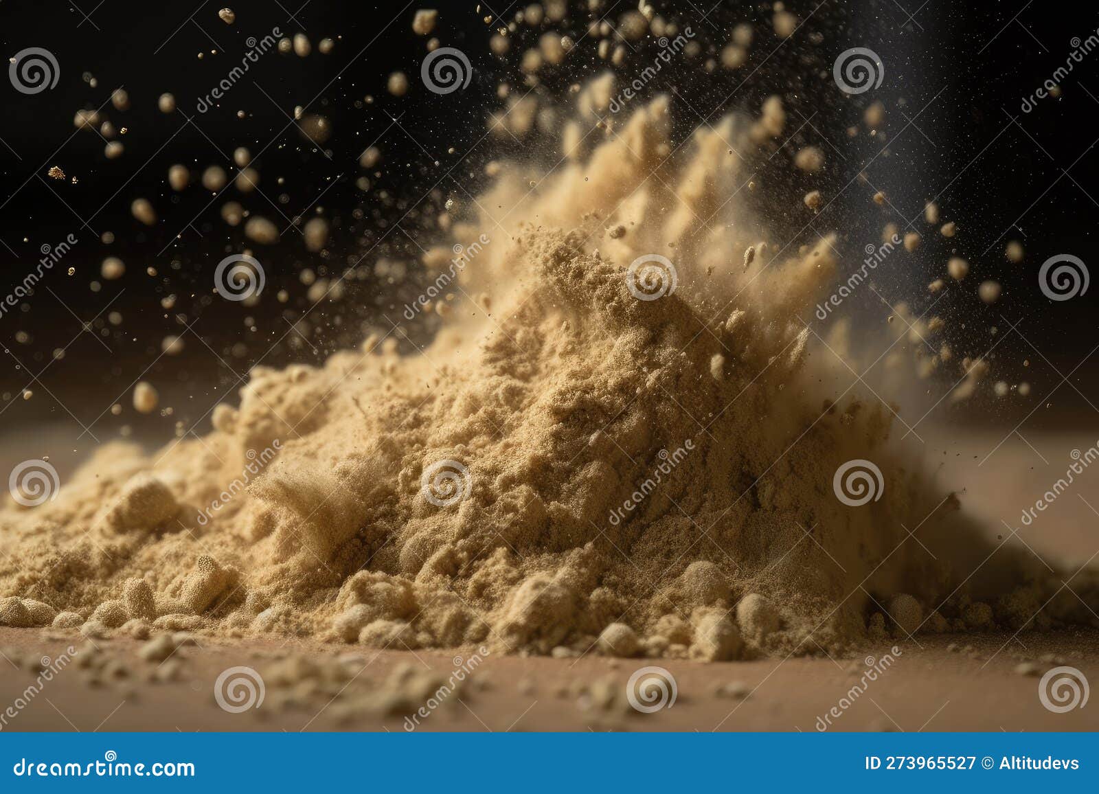 Close-up of Sand Explosion, with Individual Grains Visible Stock ...