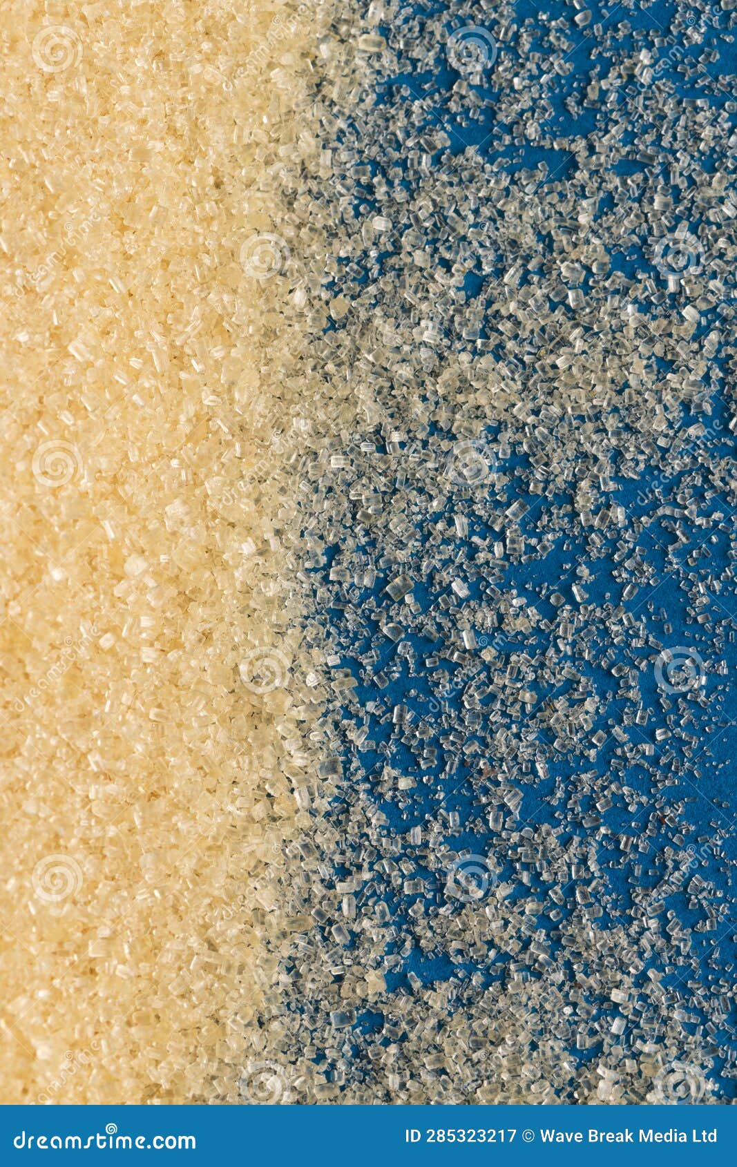 Close Up of Sand Grains and Copy Space on Blue Background Stock Image ...