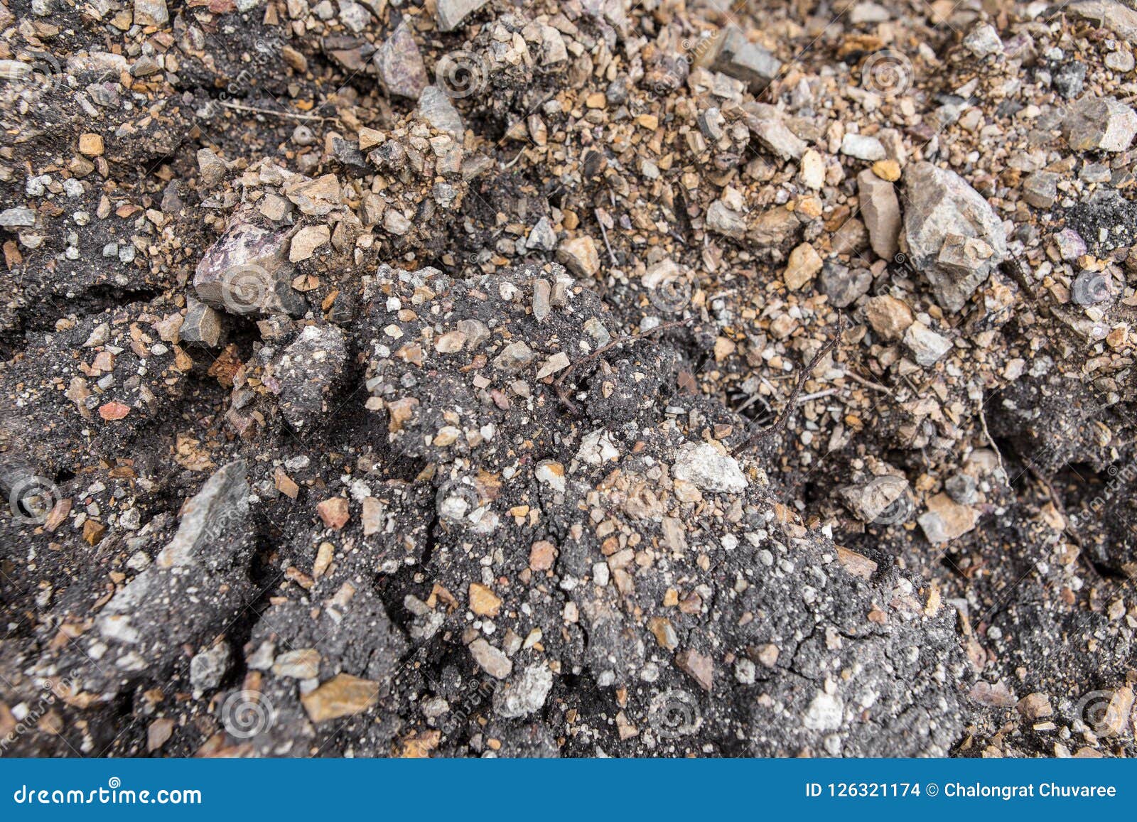 Sandy soil texture stock photo. Image of nature, black - 126321174