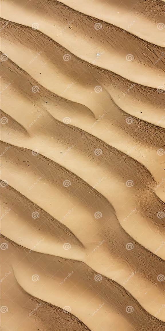 A Close Up of a Sandy Surface with Wavy Lines Stock Image - Image of ...