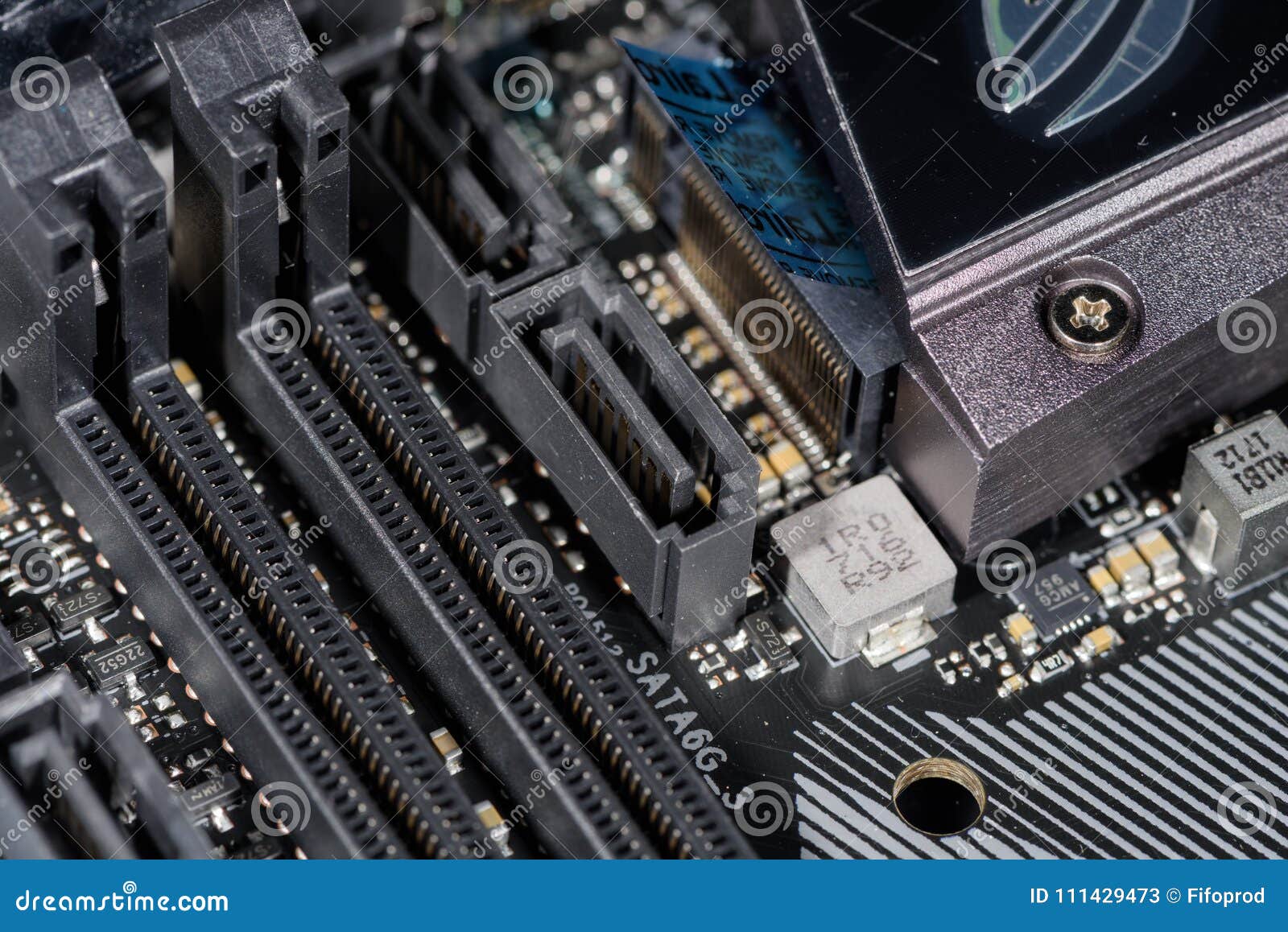 Close Up on SATA Connector on a Modern Computer Mainboard Stock Image ...