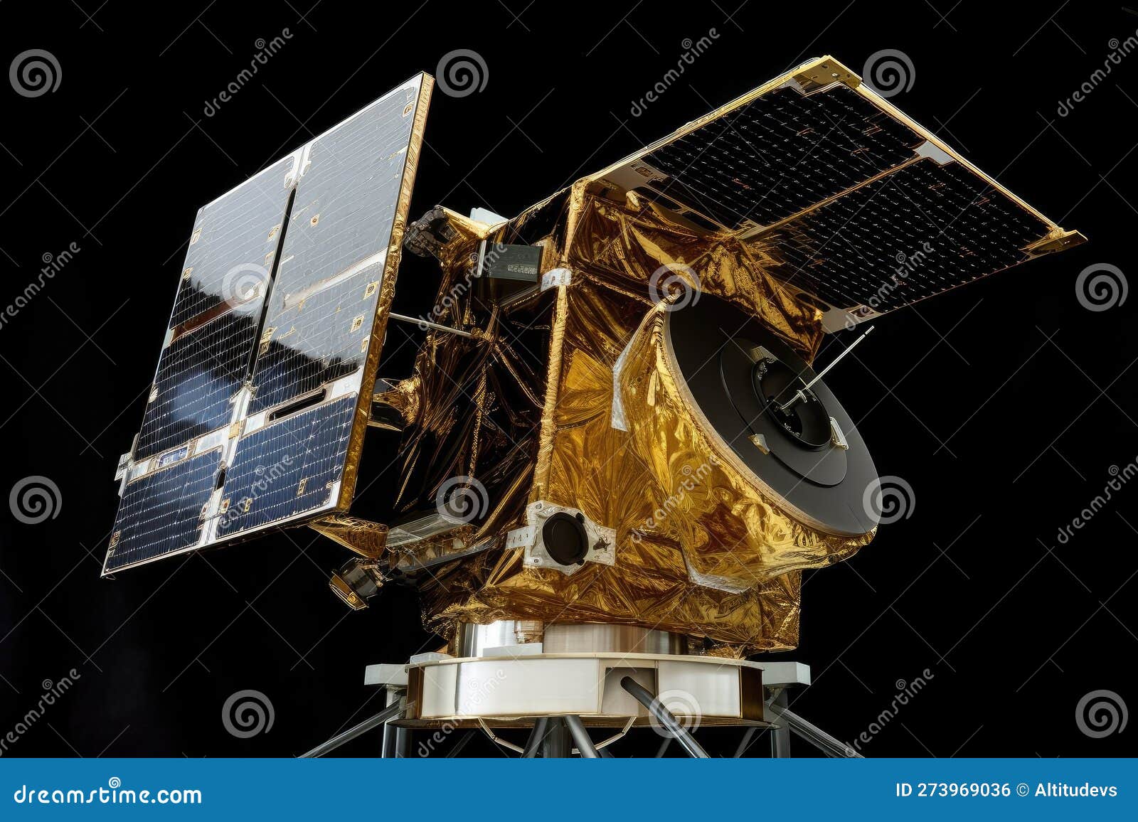 Close-up of Satellite, with Visible Antennas and Sensors Stock Photo ...