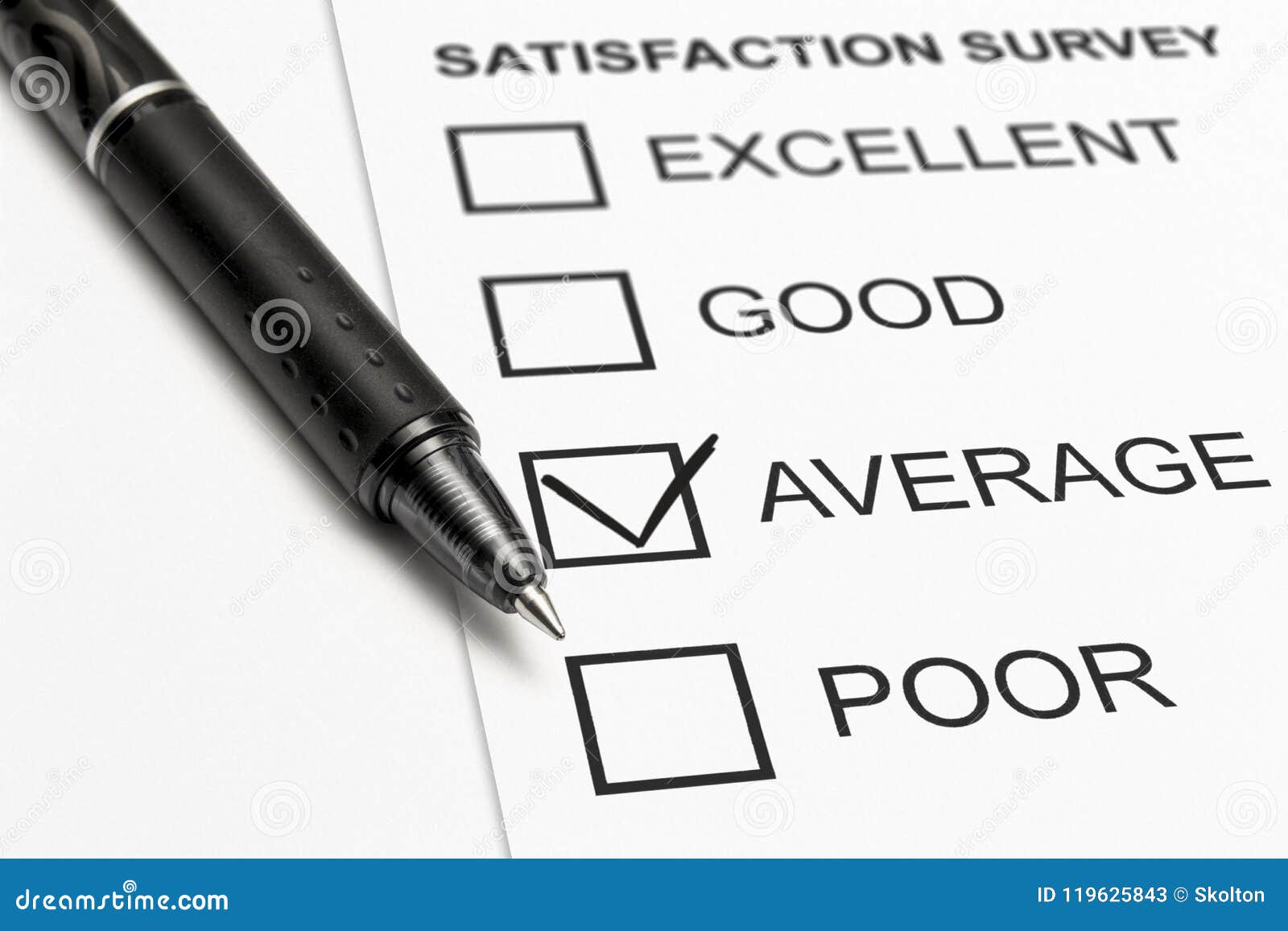 Close Up of a Satisfaction Survey Stock Image - Image of average ...