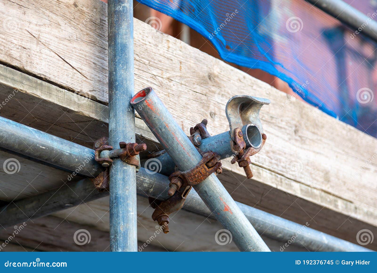 A Close Up of Scaffolding Poles on a Building Site Using Selective ...