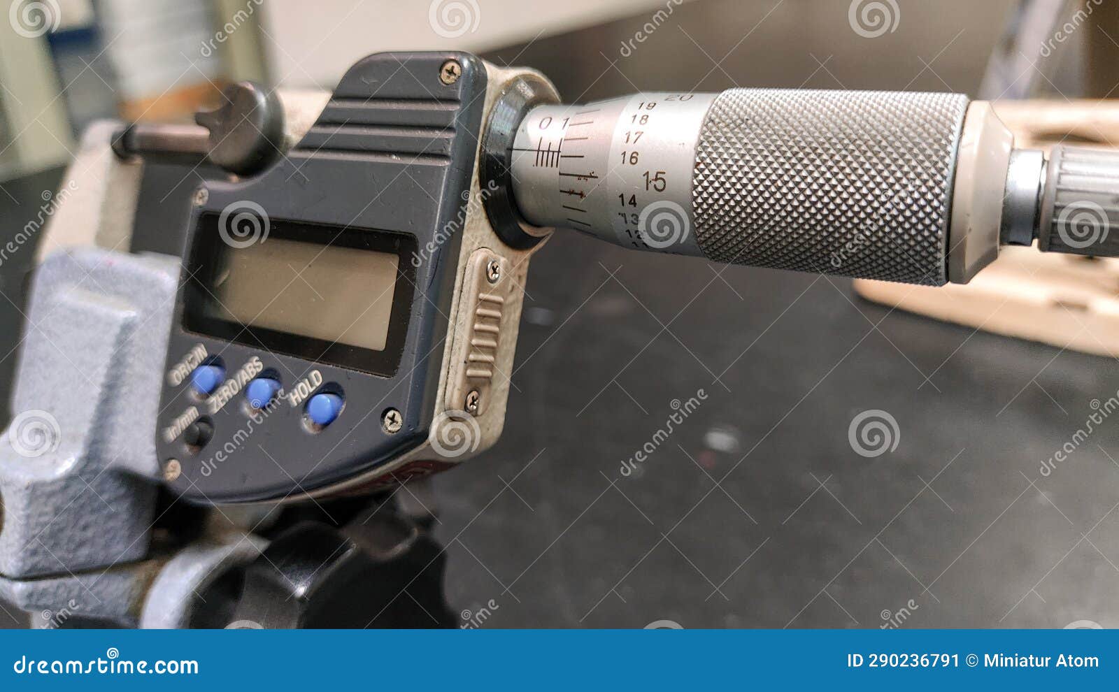Close - Up of Scale Thimble Micrometer Electronic Device Stock Image ...