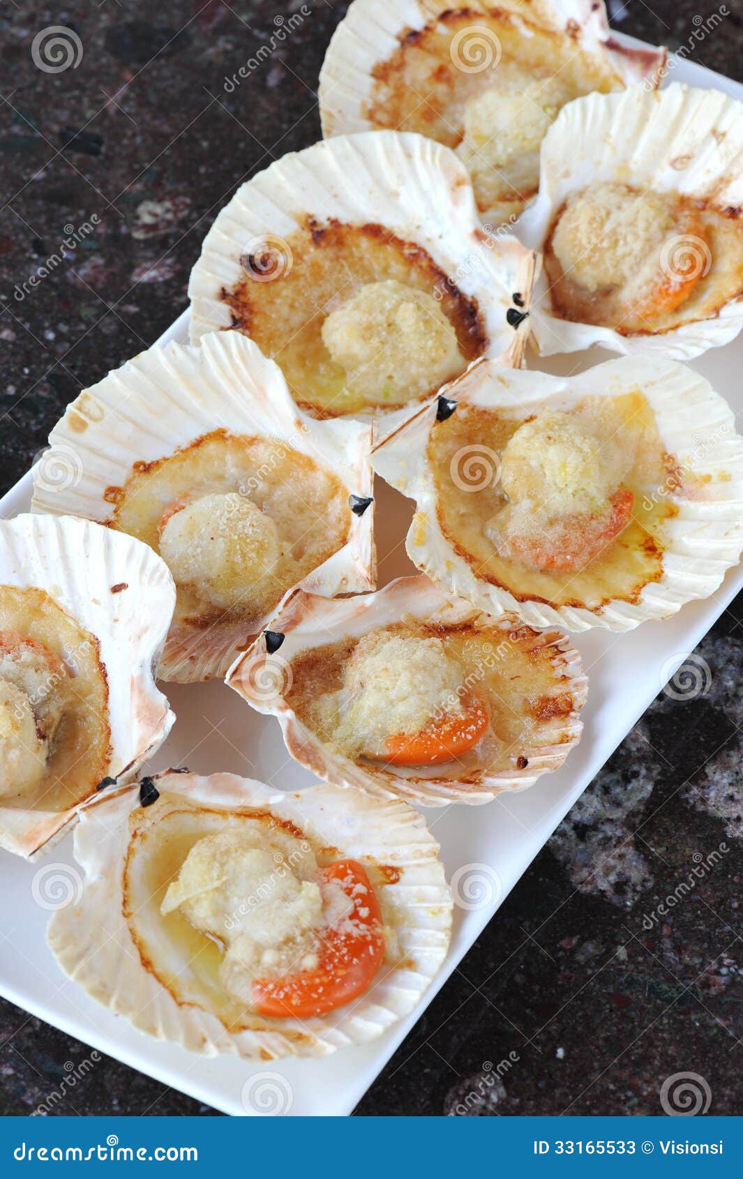 Close up Scallop seafood stock image. Image of restaurant - 33165533