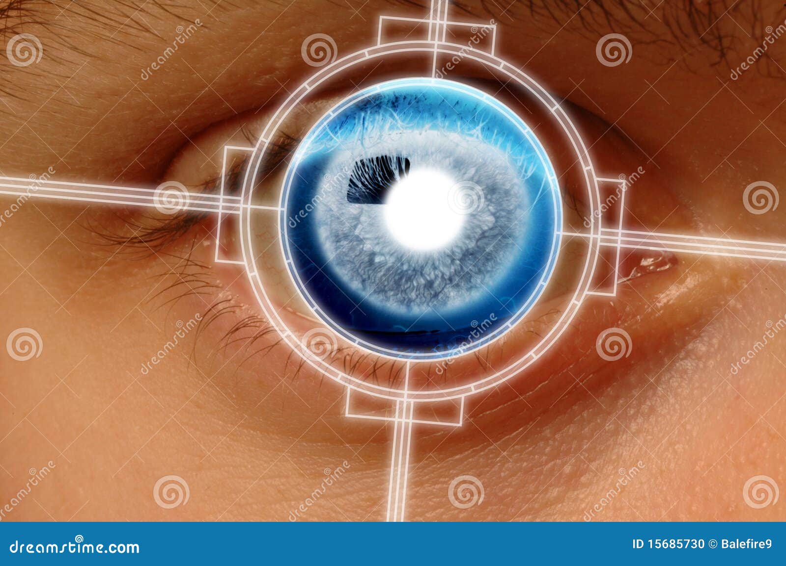 Close-up scan of blue eye stock photo. Image of optic - 15685730