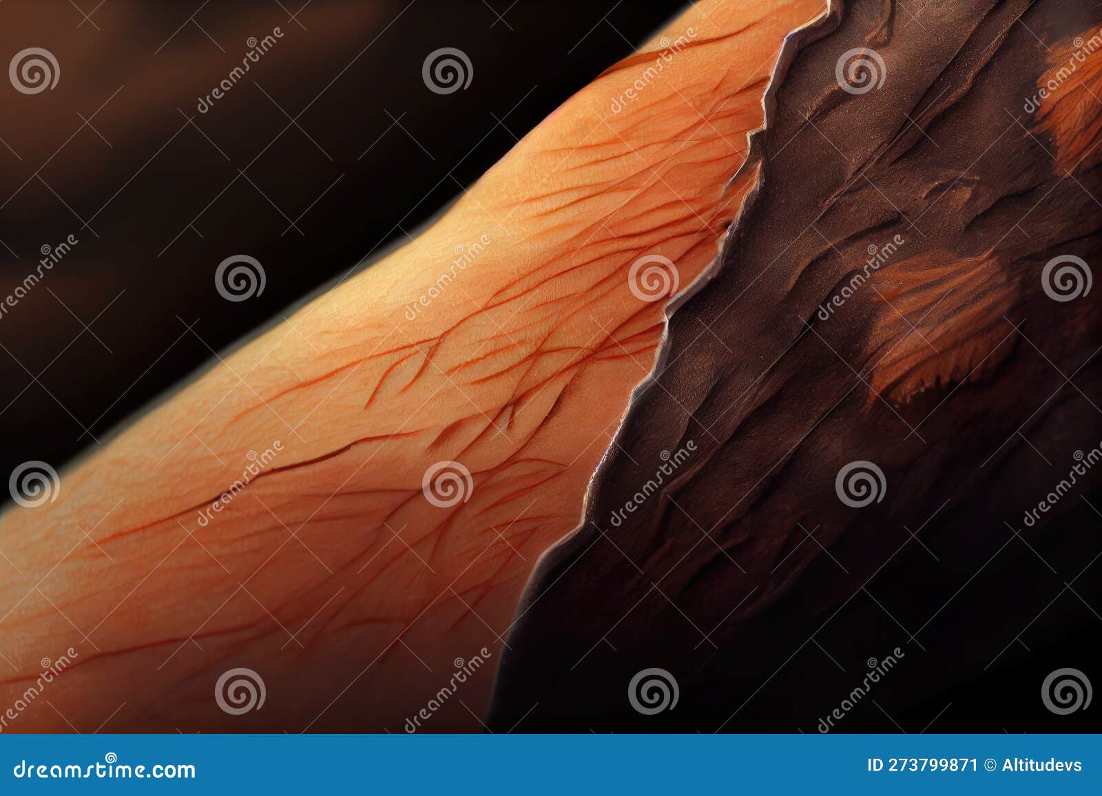 Close-up of Scar, with Details Visible, on Arm or Leg Stock Image ...